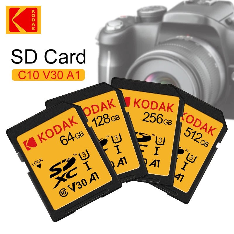 KODAK-SD-Card-High-Speed-U3-64GB-128GB-256GB-512GB-SDXC-V30-for-4K-HD ...