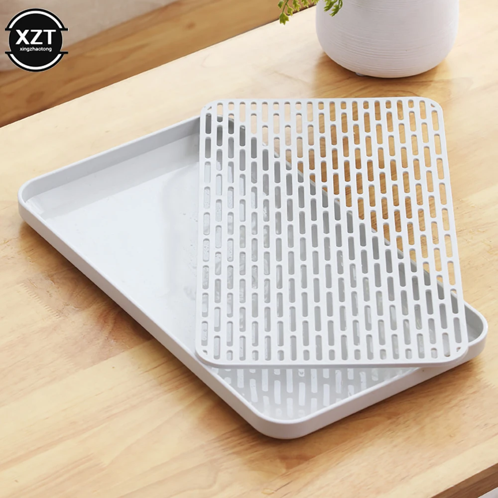 Cup Storage Tray Double Layer Dish Drainer Fruit Vegetable Water Drain ...