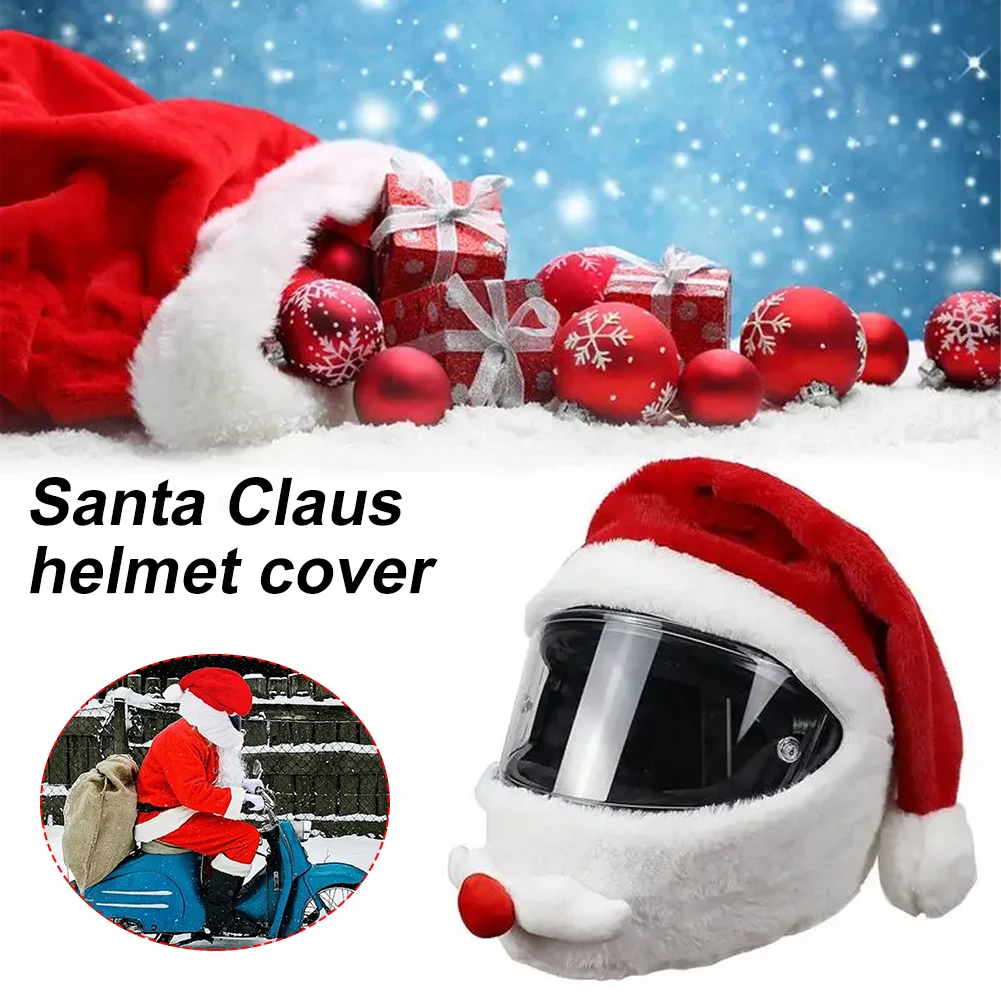1PC-Santa-Claus-Helmet-Cover-Plush-Christmas-Hat-for-Motorcycle-Helmet ...