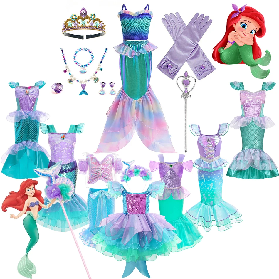 Disney-The-Latest-Movie-Little-Mermaid-Ariel-Cosplay-Princess-Dress-for ...