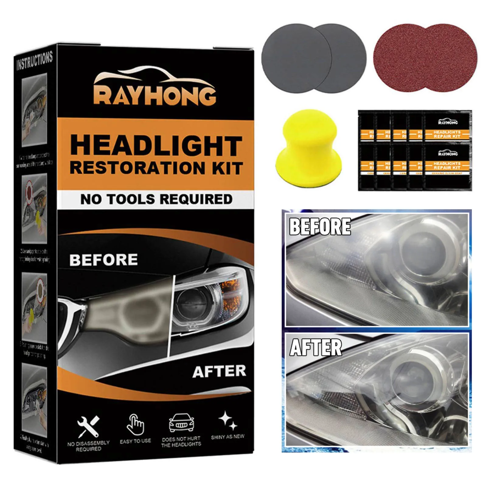 Headlight Restoration Kit Ceramic Headlight Polisher Ceramic Headlight ...