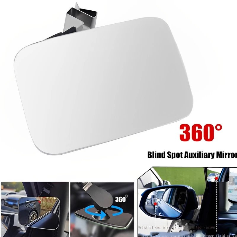 Car Auxiliary Blind Spot Mirror 360 Degree Wide Angle Adjustable Auto ...