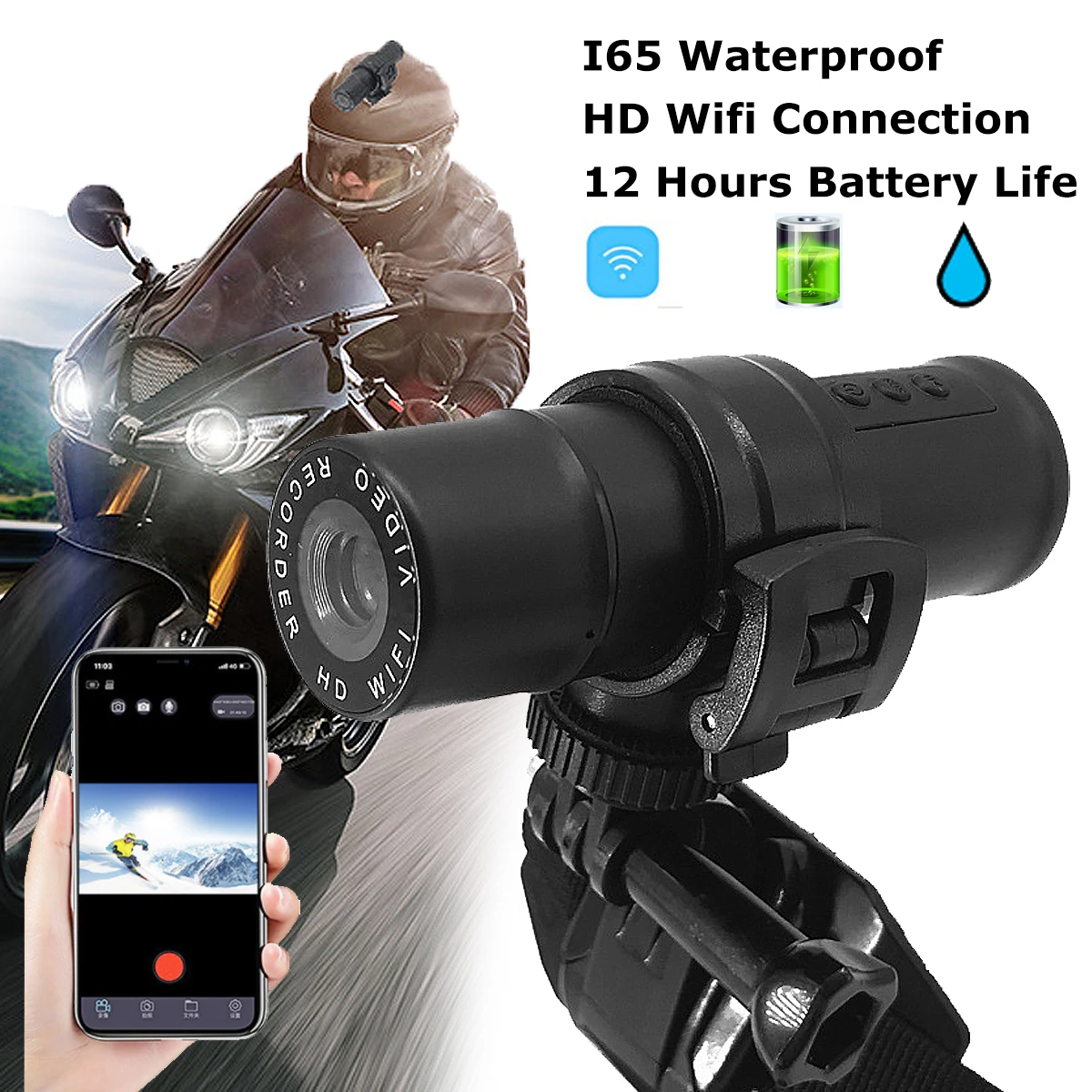 HD-1080P-WiFi-Waterproof-Motorcycle-Camera-Dash-Cam-120-wide-angle ...