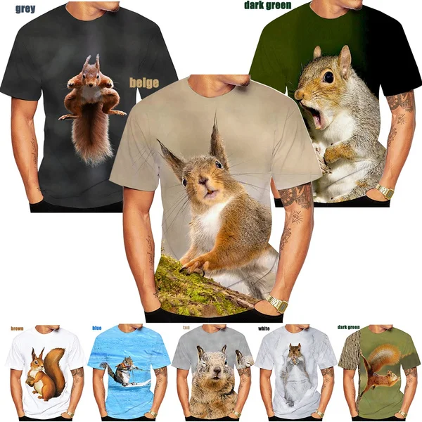 Shirt Print Squirrel | Squirrel Tee Shirts Funny | Men Shirt Squirrel ...