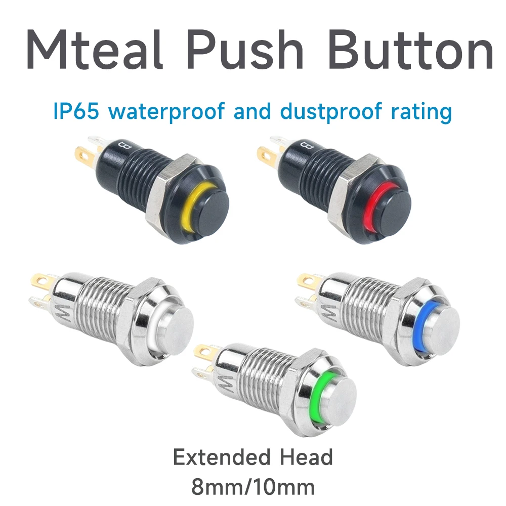 8mm-10mm-Extended-Head-Metal-Push-button-mini-small-switch-dustproof ...