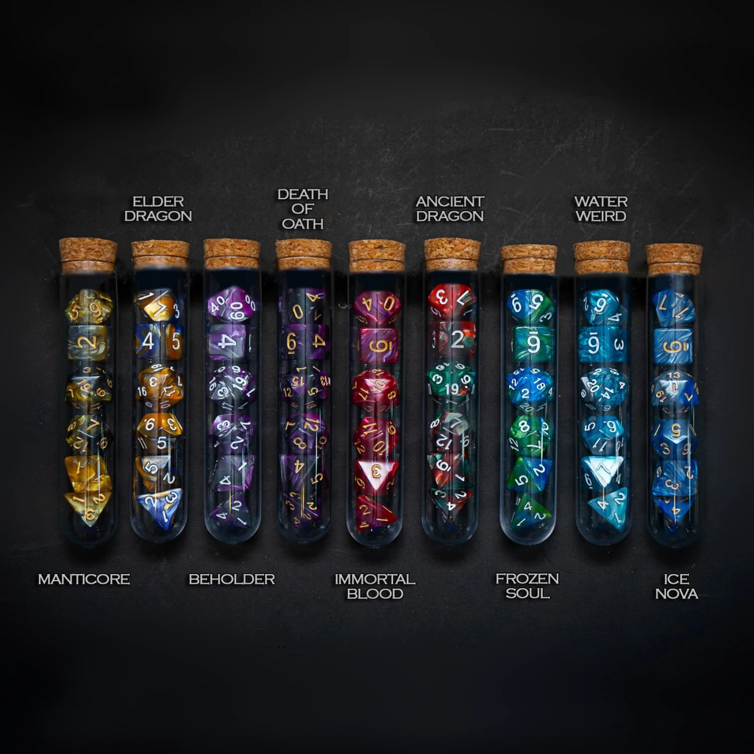 7Pcs/Set Mythology Inspiration Polyhedral D&D COC Dice Set RPG Fantasy ...