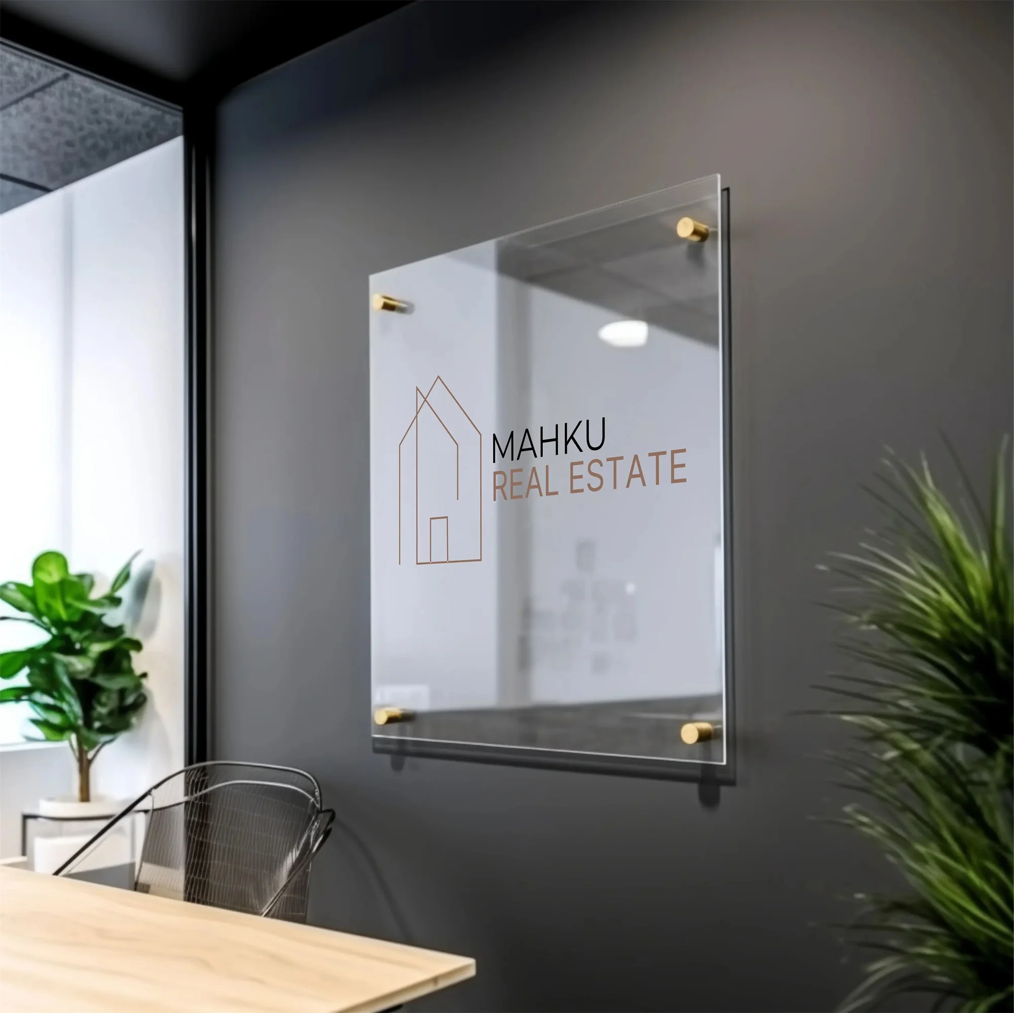 Classic Transparent Acrylic Business Sign with Your Company Logo ...