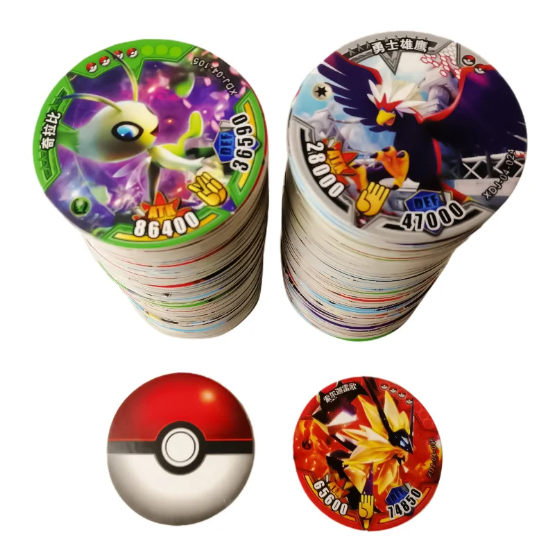 Pok-mon-Tazos-China-Card-Set-for-Kids-Round-Stroke-Pikachu-Cole-o-de ...