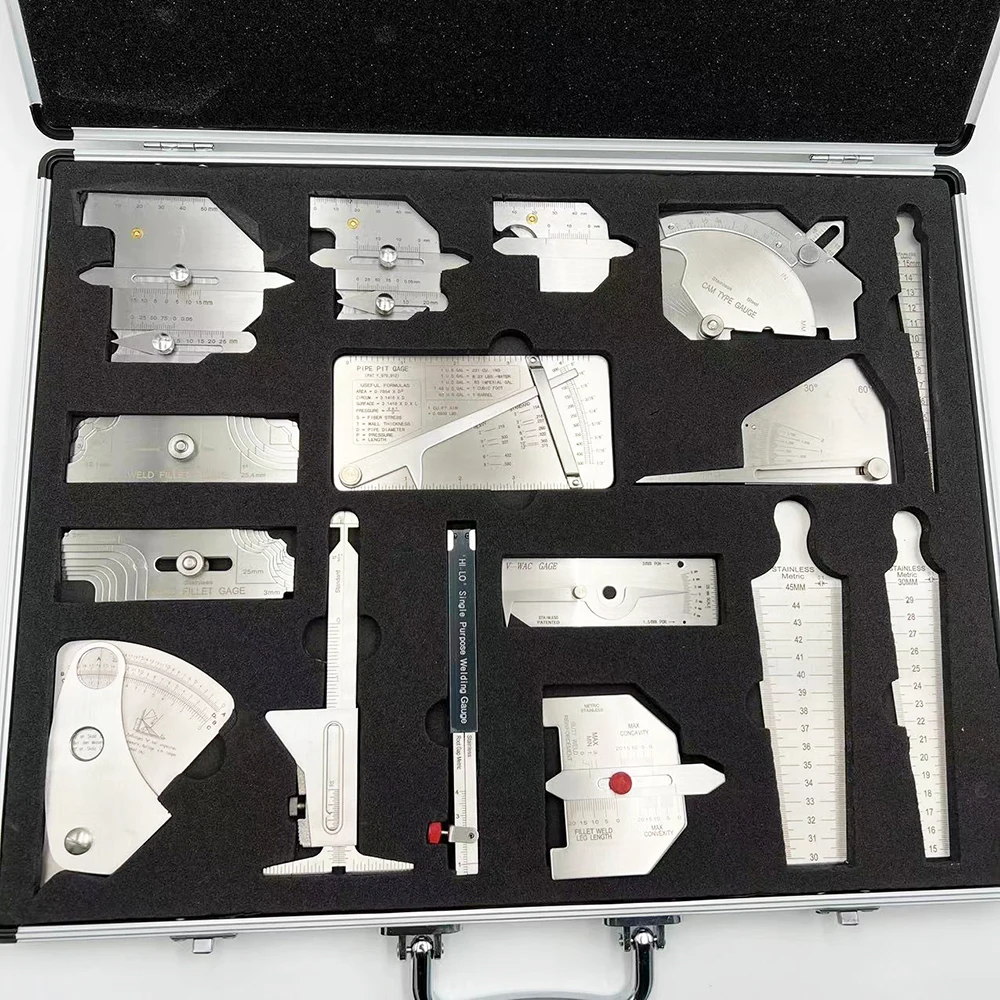 16 Piece Welding Gauge Stainless Steel Welding Measure Gauge Kits ...