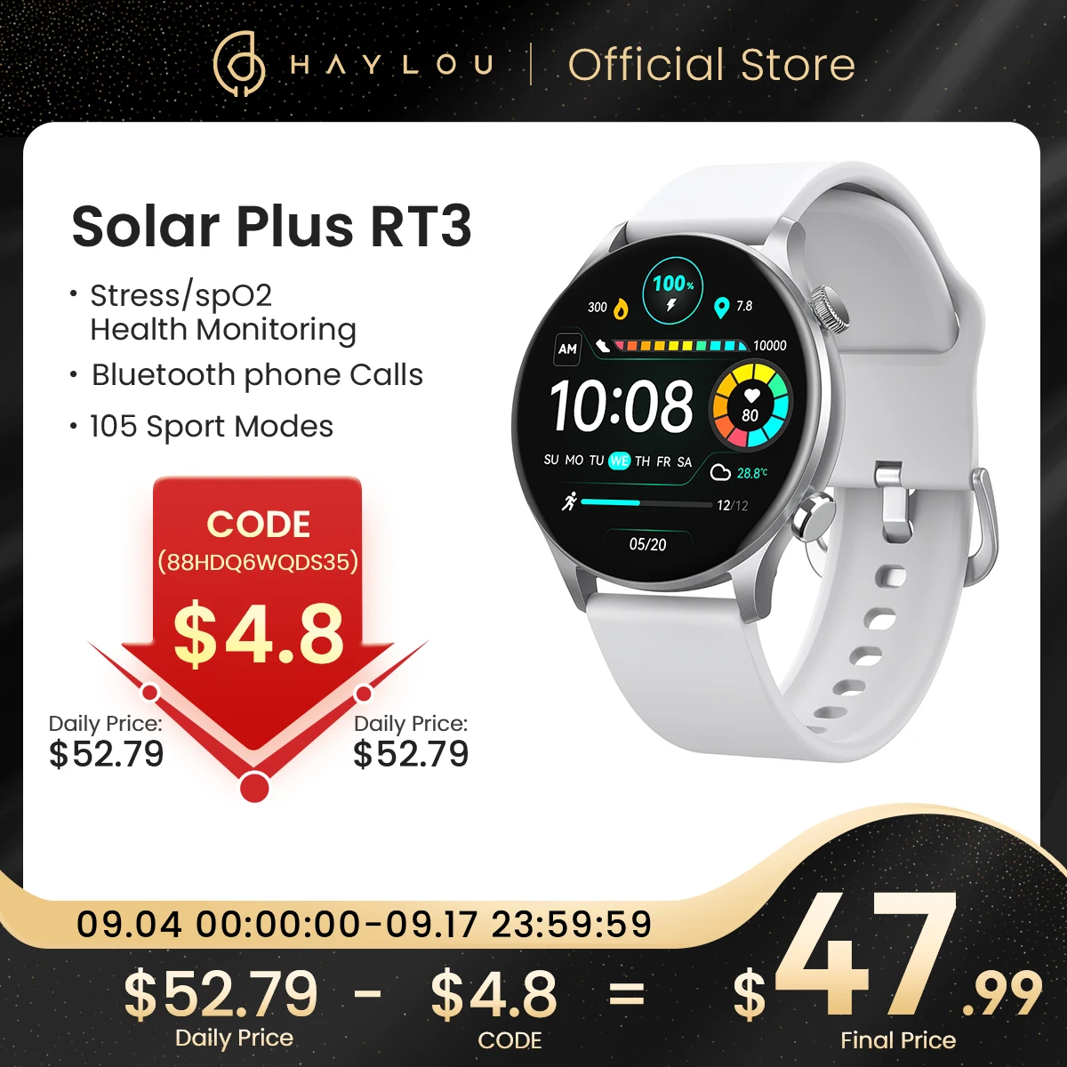HAYLOU-Solar-Plus-RT3-Smartwatch-466-466-Pixels-1-43-AMOLED-Display ...