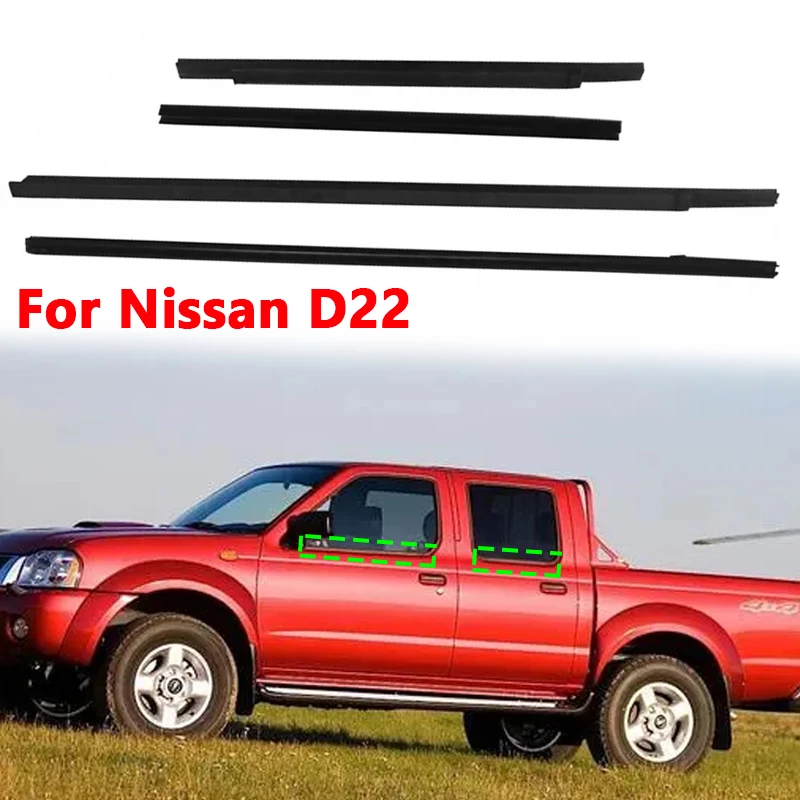4pcs/set Black Car Door Window Glass Weatherstrip for Nissan D22 ...