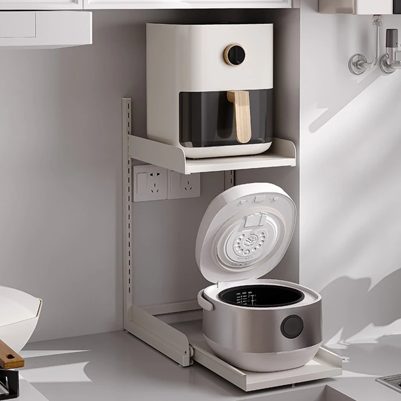 Kitchen-Countertop-Adjustable-Rice-Cooker-Storage-Rack-Fryer-Corner ...