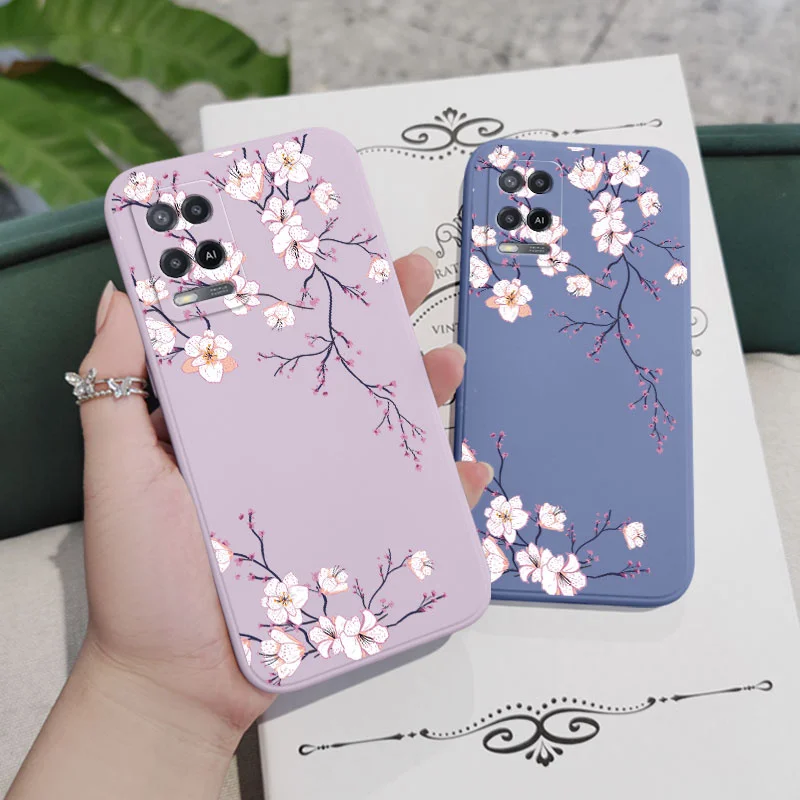 Plum Blossom Decorative Phone Case for Reno 8Z 5G (White)