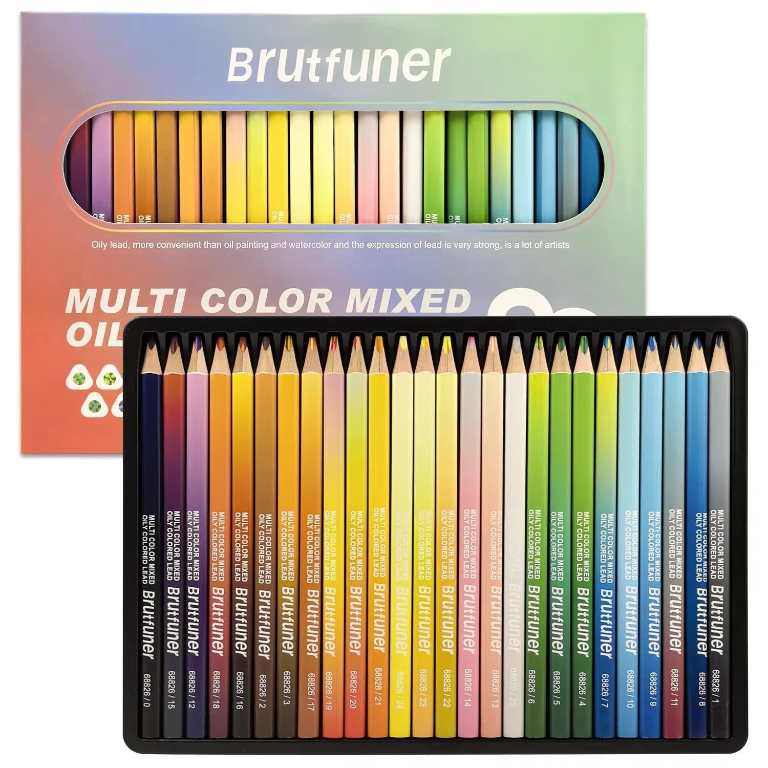 26pcs multicolor mixed oily Pencils, 3in1 multicolour Pencils, Pre ...