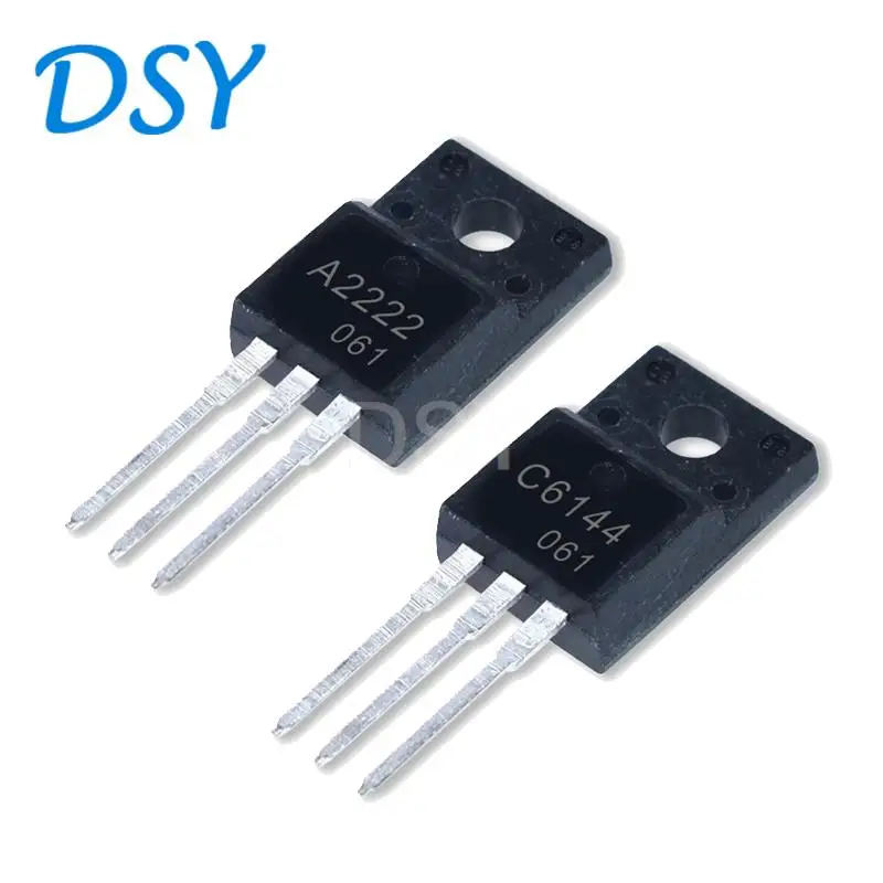 10PCS New 2SA2222 2SC6144 TO 220F 5pairs （ 5PCS A2222 + 5PCS C6144 ...