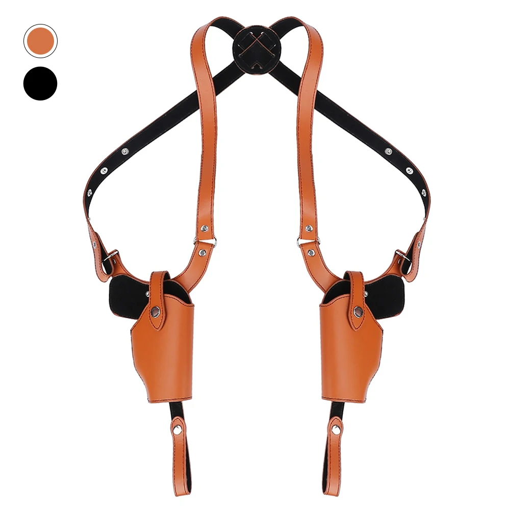 Dual-Gun-Shoulder-Holster-Leather-Concealed-Gun-Holster-with-100cm ...