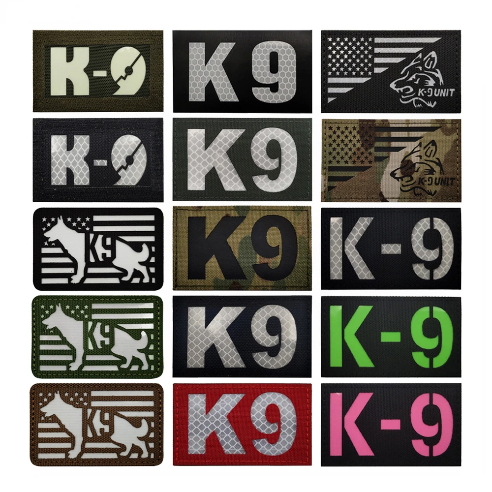 Thin-Blue-Line-K9-Infrared-IR-Reflective-Service-Dog-Rescue-Embroidery-Patch-Military-Tactical ...