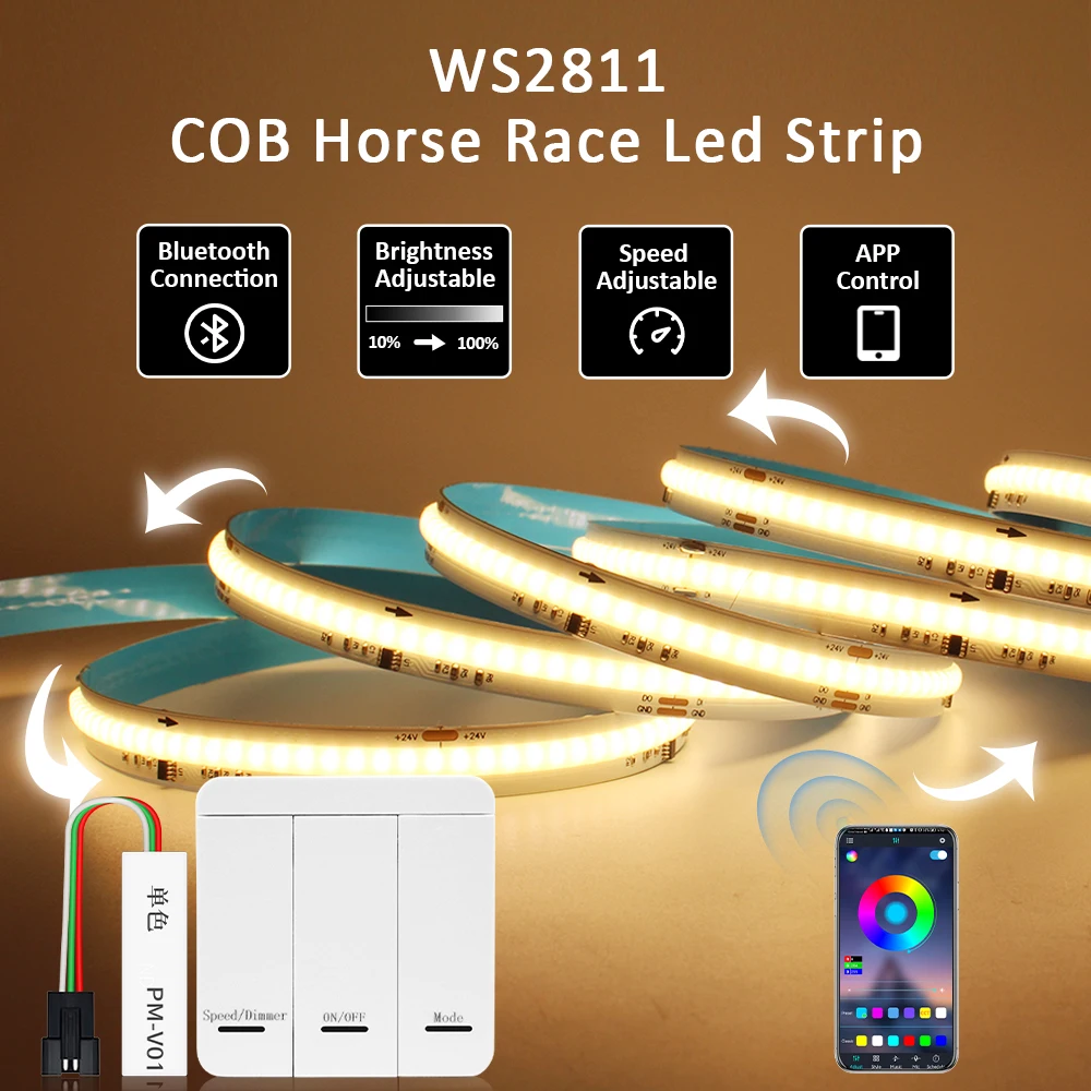 Ws2811-flie-endes-wasser-flie-endes-cob-ic-led-streifen-licht-dc-24v ...