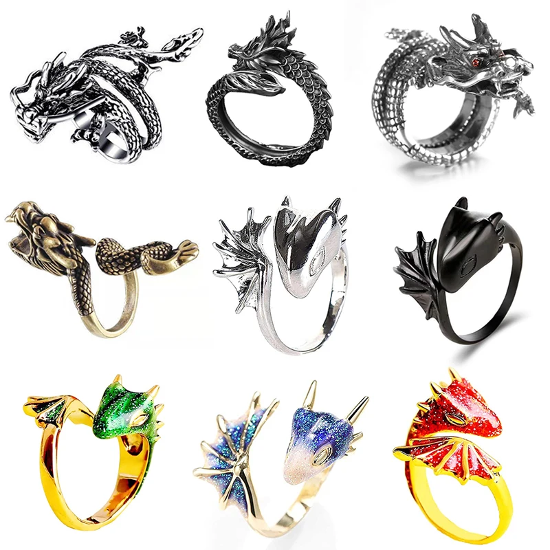 Jisensp-gothic-punk-dragon-ring-para-homens-e-mulheres-ajust-vel-retro ...