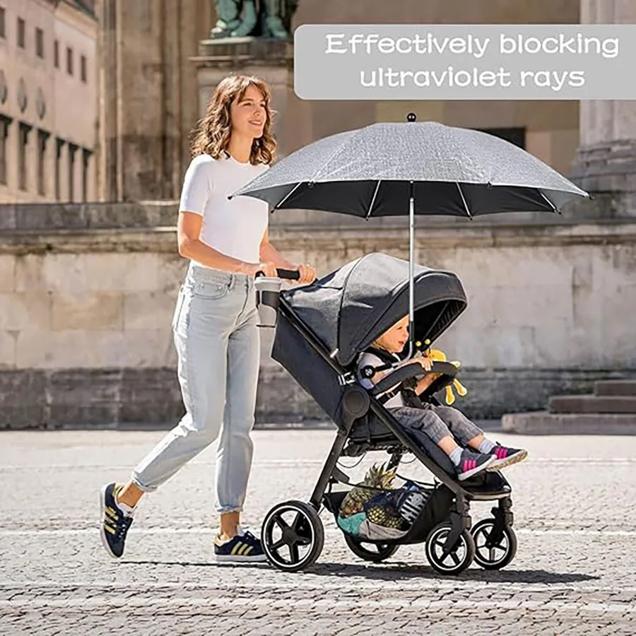 Eophmi Pram Parasol,UPF 50+ Protection Pram Umbrella,Parasol for Pram ...