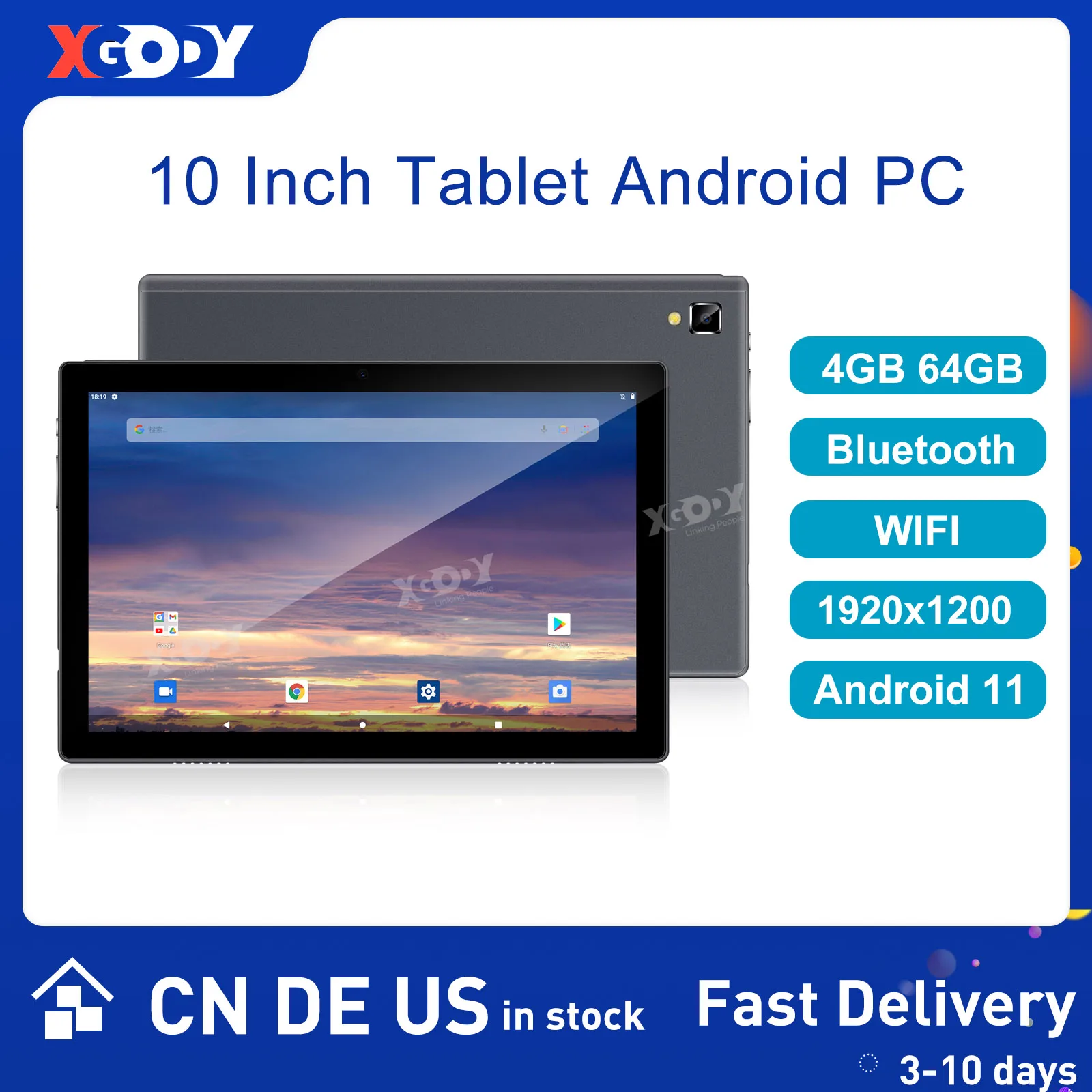 Xgody-10-Polegada-tablet-pc-android-11-4gb-ram-64gb-rom-octa-n-cleo ...