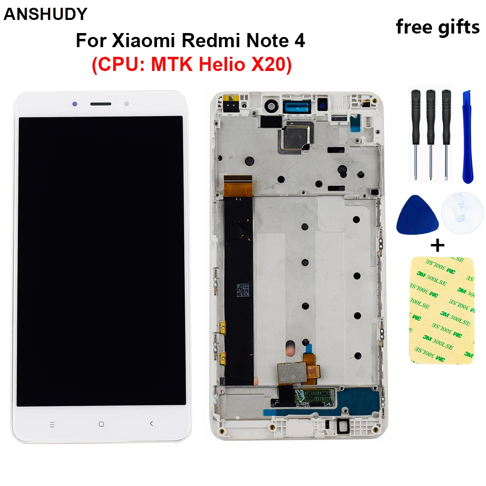 For Xiaomi Redmi Note 4 LCD Display Touch Screen Digitizer Sensor Glass ...