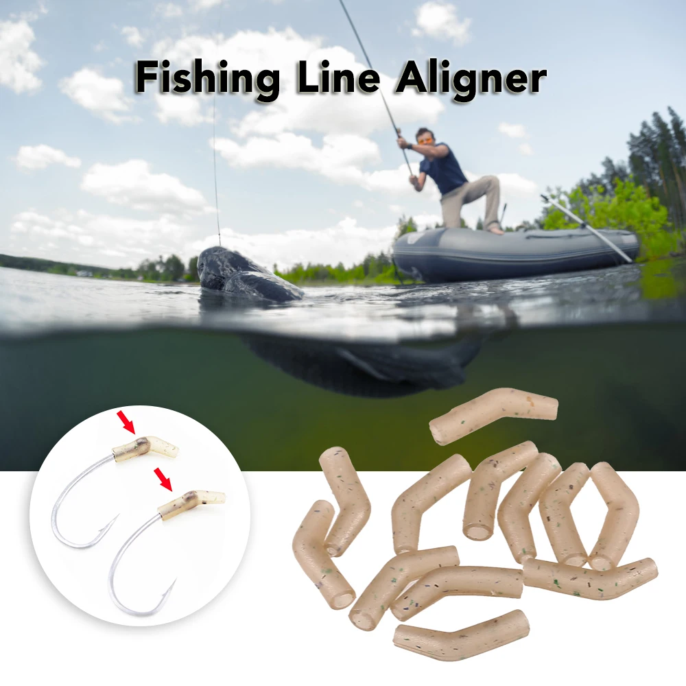 30-50-100-PCS-Fishing-Line-Aligner-Anti-tangle-Hook-Sleeves-Bent-Hook ...