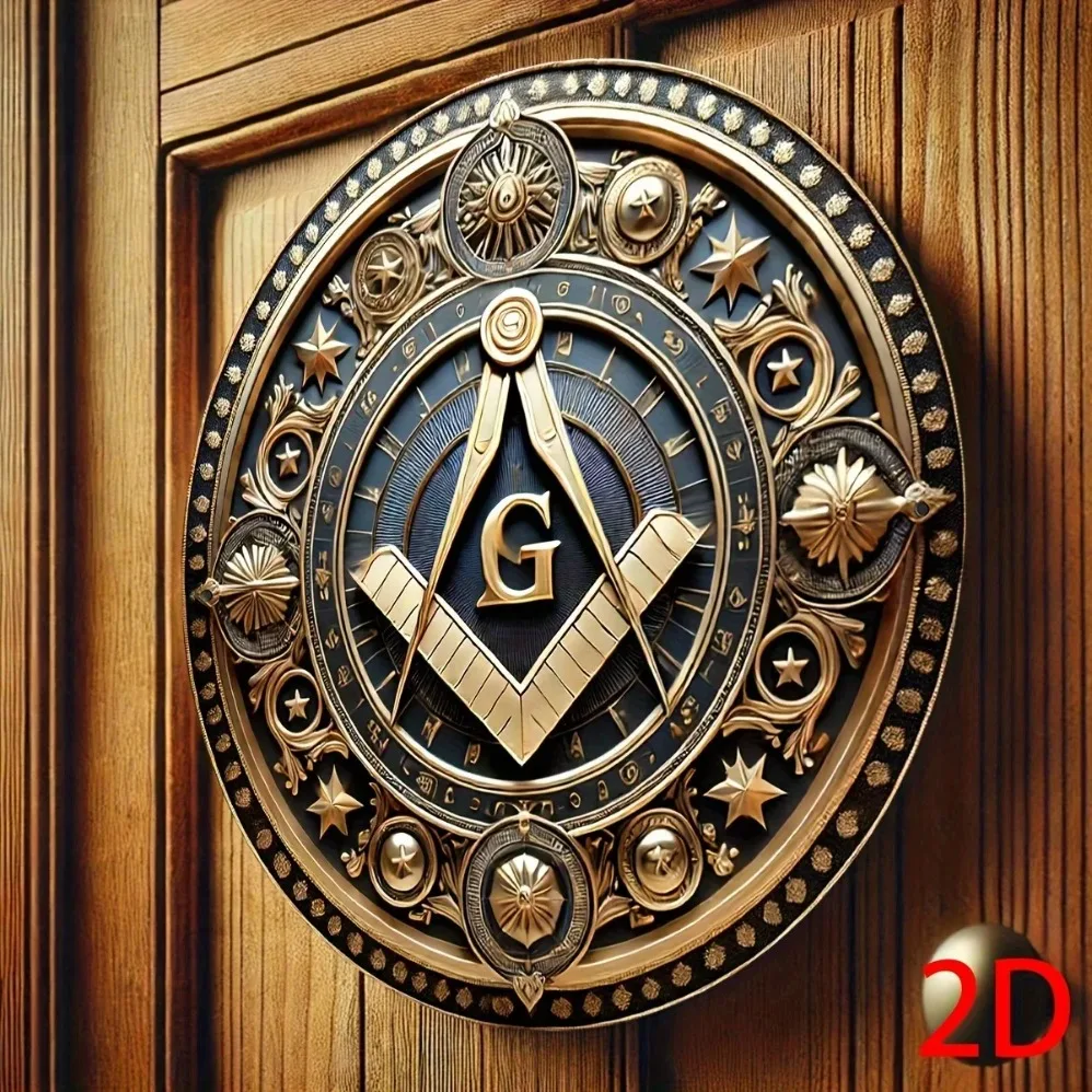 Vintage Masonic Round Aluminum Sign – Masonic Badge Wall Decor for Home ...
