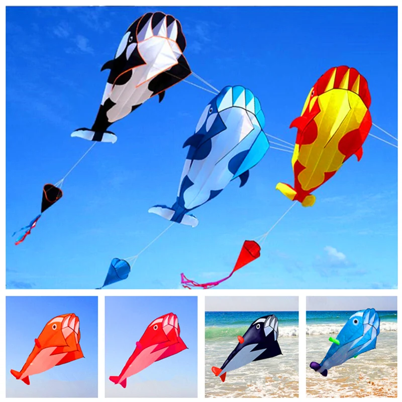 free shipping large soft dolphin kite ripstop nylon outdoor toys flying ...