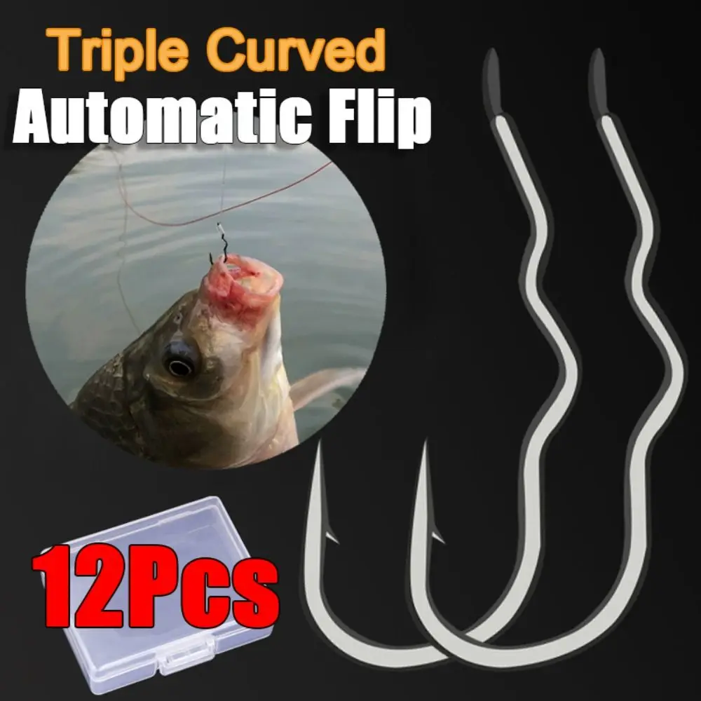 12Pcs-Box-Triple-Curved-High-Carbon-Steel-Fishing-Hook-Sharp-Barbed ...