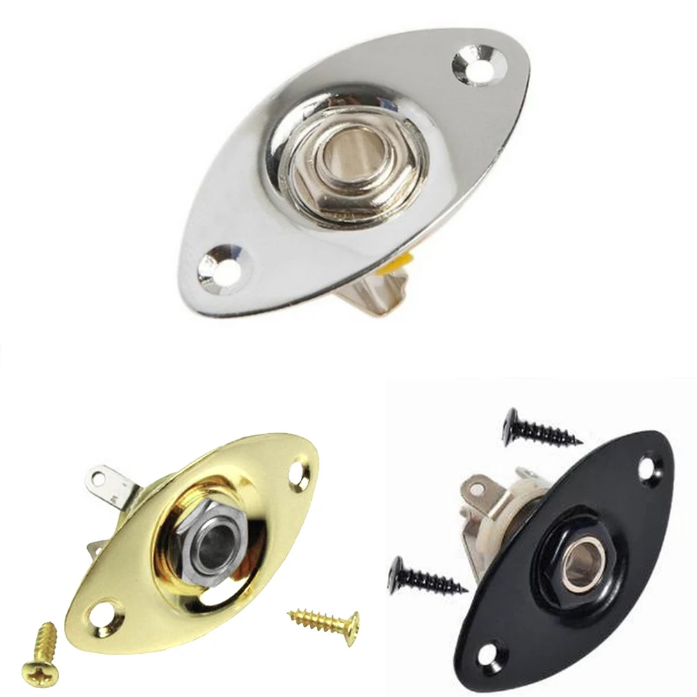 Electric-Guitar-Bass-Jack-Socket-Output-Input-Jack-Cover-Plate-With-2 ...