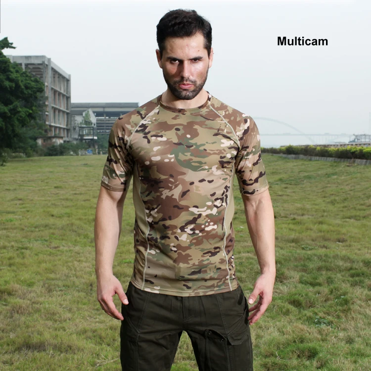 Multicam Camouflage Quick-dry Short Sleeve Tactical Shirt Lightweight ...