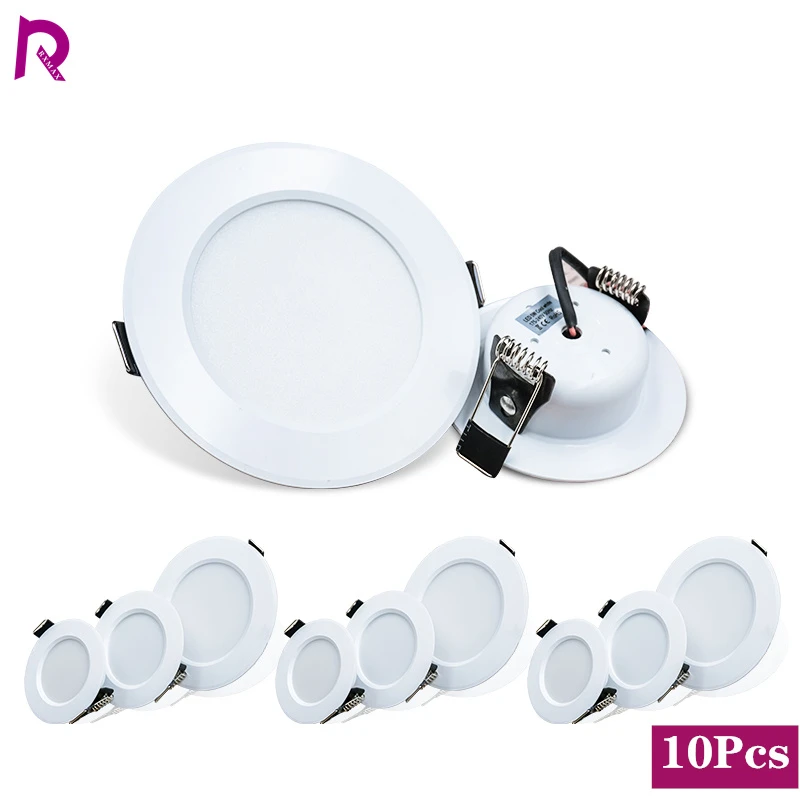 10pcs/lot Led Downlight 3w 5w 7w 9w 12w 15w Celling Lamp Round Led Blub 220v Recessed Indoor Led ...