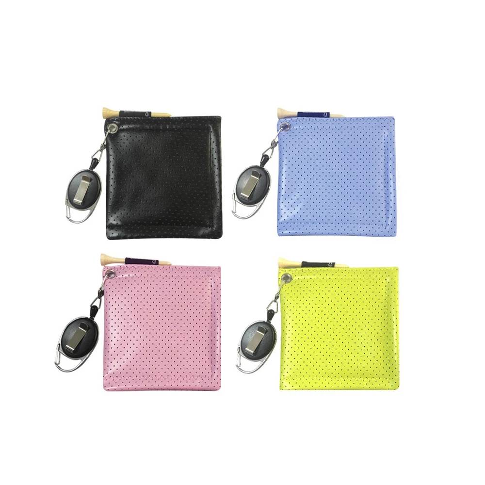 Golf Towel Golf Cleaning Tool Square With Retractable Keychain ...