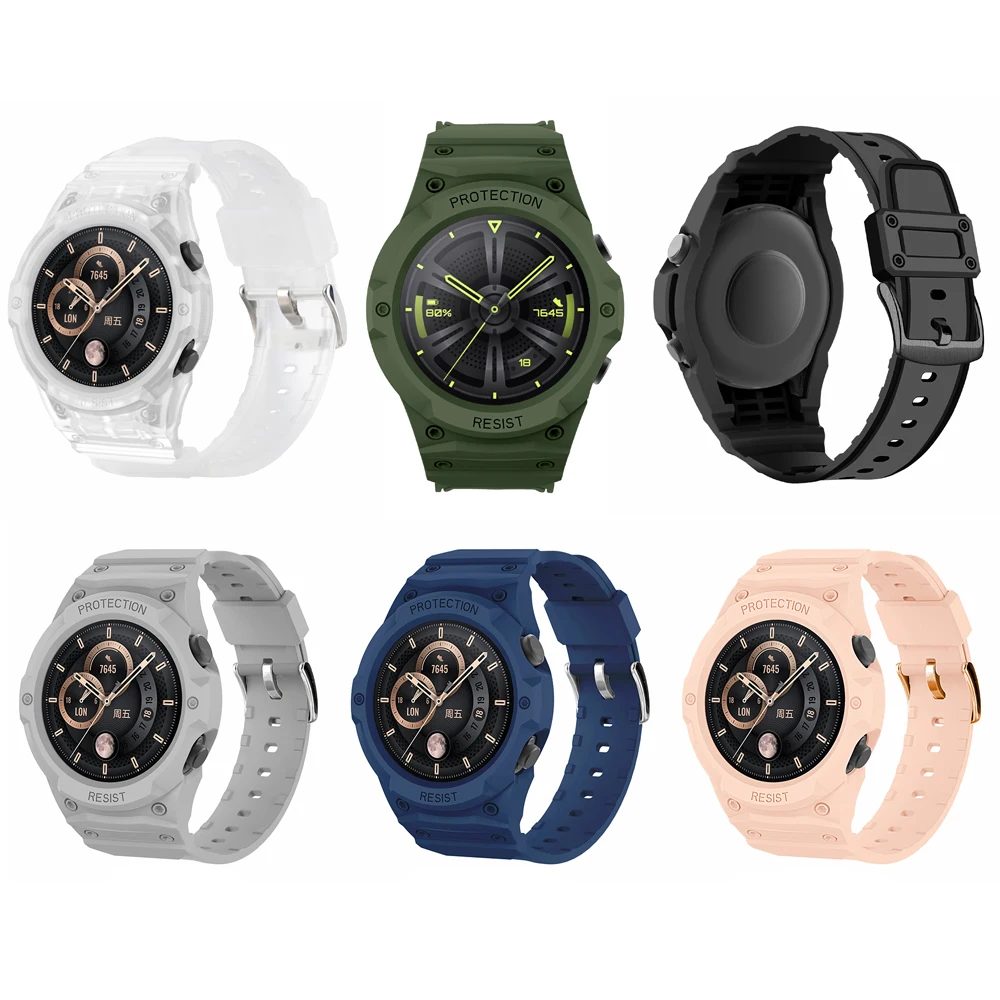 TPU 프레임 쉘 커버 손목 시계 밴드 보호대, 화웨이 워치 GT 3/2 GT3/GT2 46mm 스트랩 스포츠 밴드 범퍼 케이스 ...