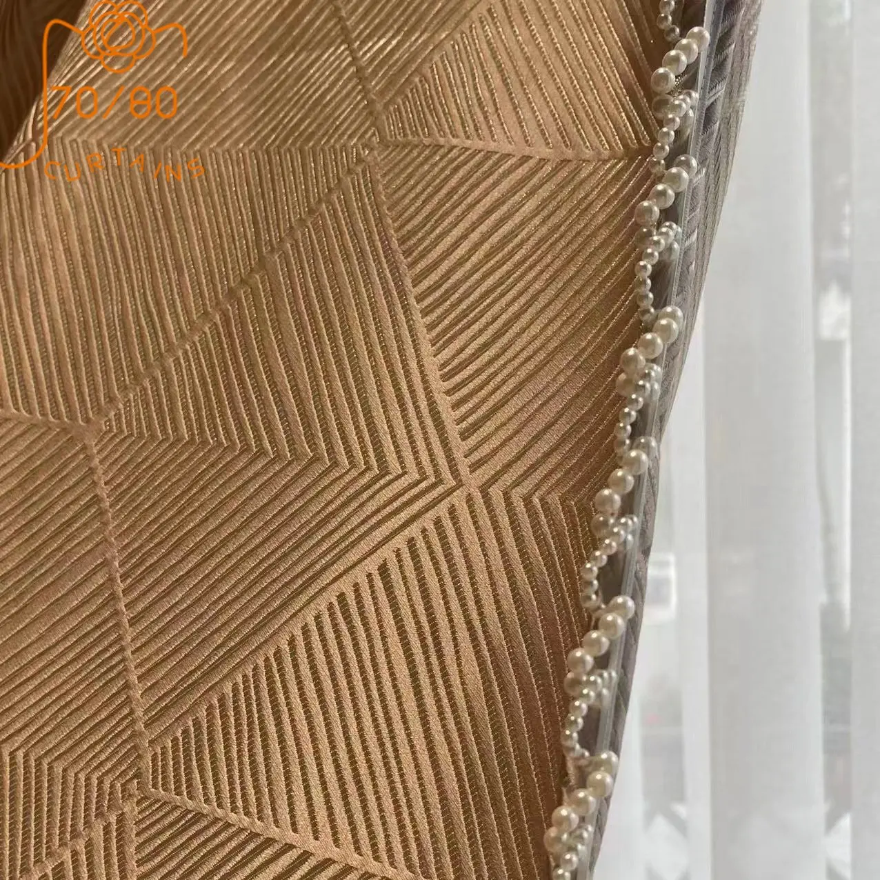 Geometric-Pattern-Pink-High-precision-Jacquard-Pearl-Mosaic-Curtains ...