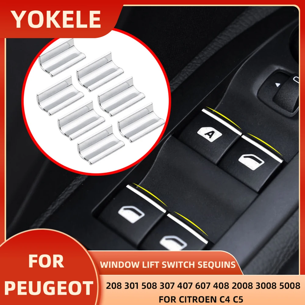 Car-Window-Lift-Switch-Button-Sequins-For-Peugeot-208-301-508-307-407 ...