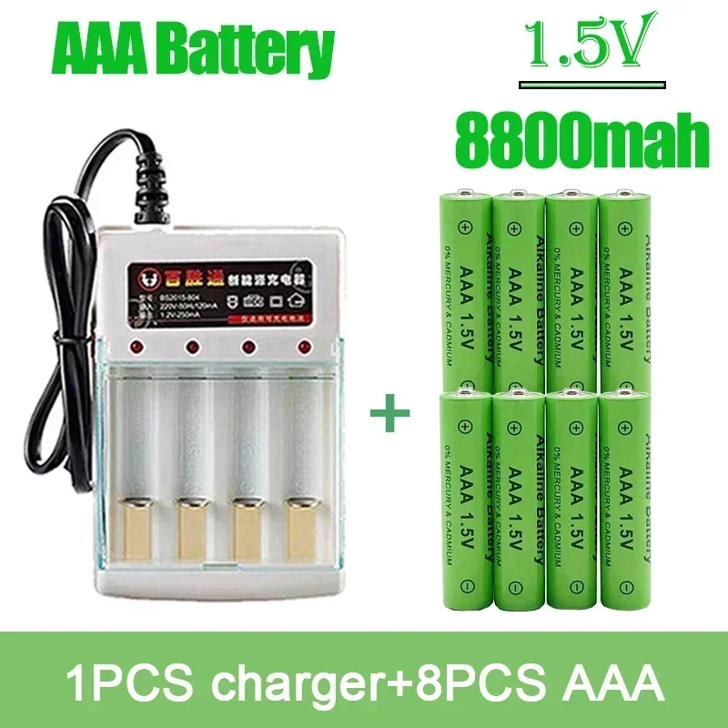 Bater-a-recargable-de-1-5-V-AAA8800MAH-con-cargador-pila-alcalina-AA ...