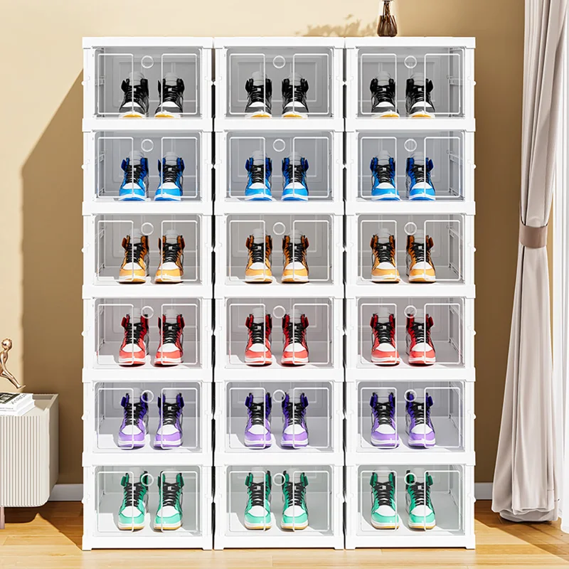 3-6-9-Layers-Foldable-Shoes-Storage-Box-Transparent-Sneaker-Shoe-Box ...
