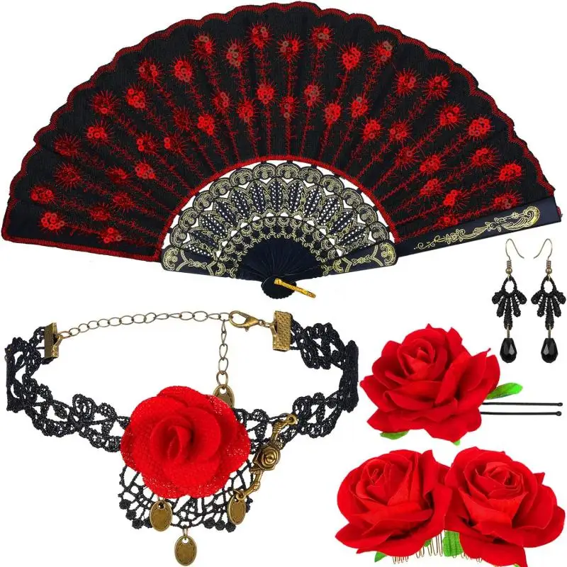 5-Halloween-rose-flamenco-accessories-including-an-embroidered-sequin ...