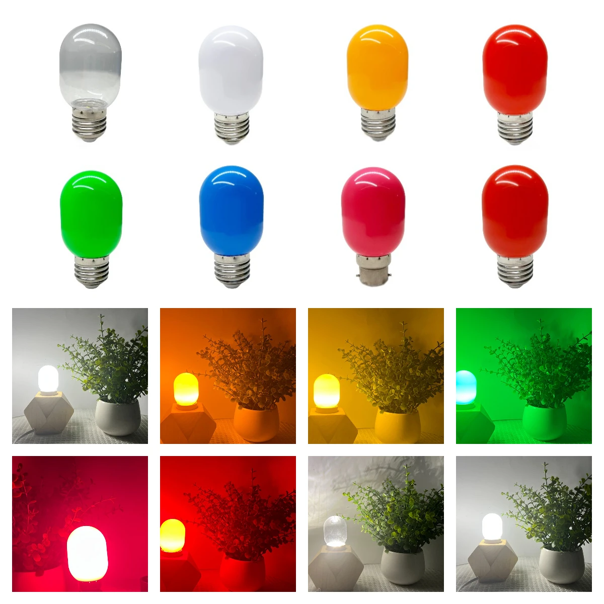 MultiColor-T45-LED-Tube-Bulb-E27-B22-2W-Colorful-Light-Lamps-Energy ...