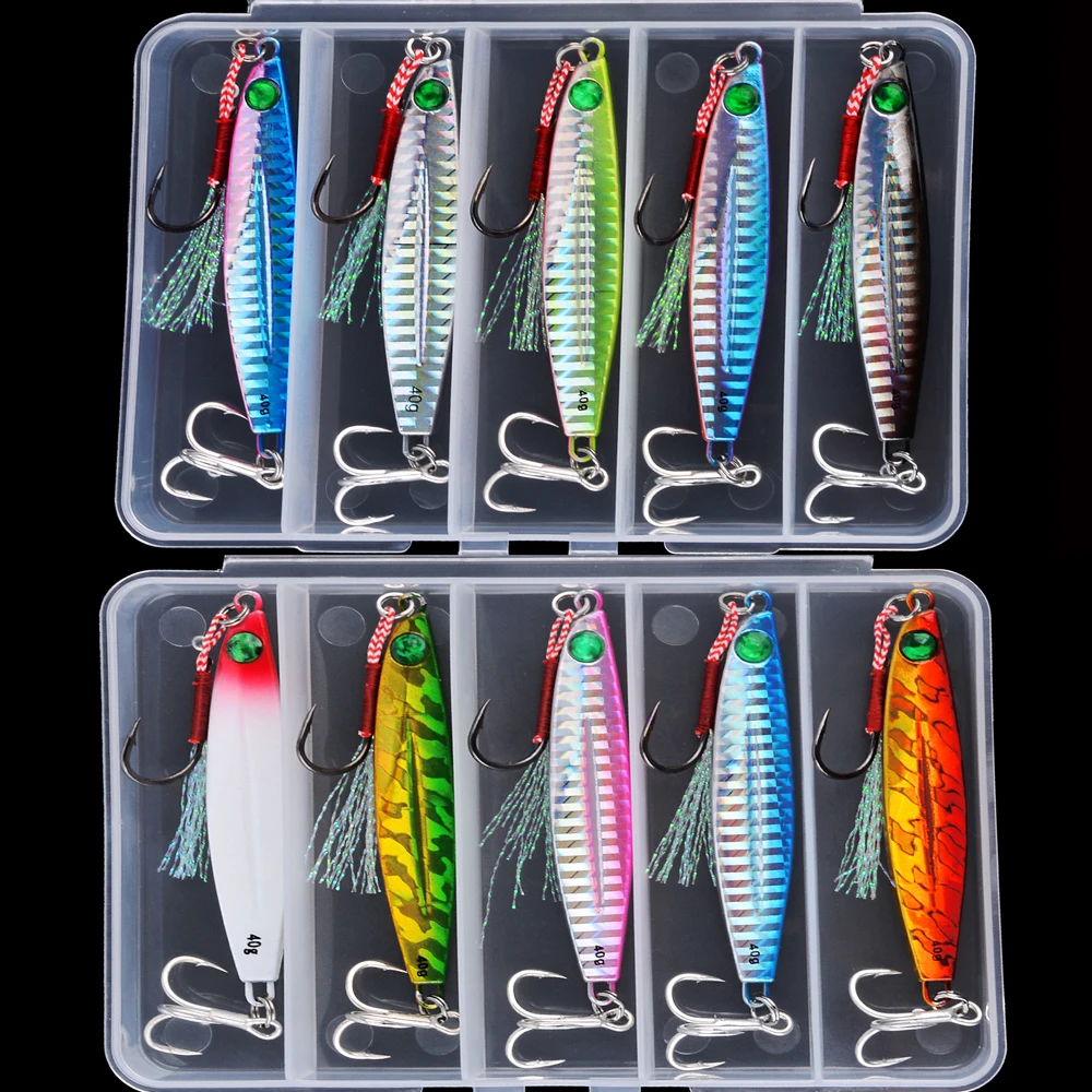 5pcs/box Japen Metal Cast Jig Spoon Fishing Lure 7g-40g Sea Boat Shore ...