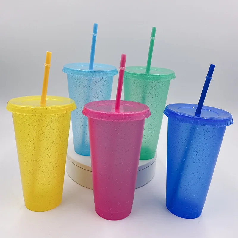 Reusable-Straw-Cup-Sequined-Glitter-Cup-Coffee-Juice-Straw-Mug-Simple ...