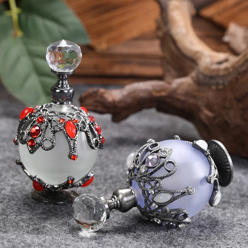 1pc 25ml Dropper Perfume Bottle Vintage Frosted Glass Empty Container ...