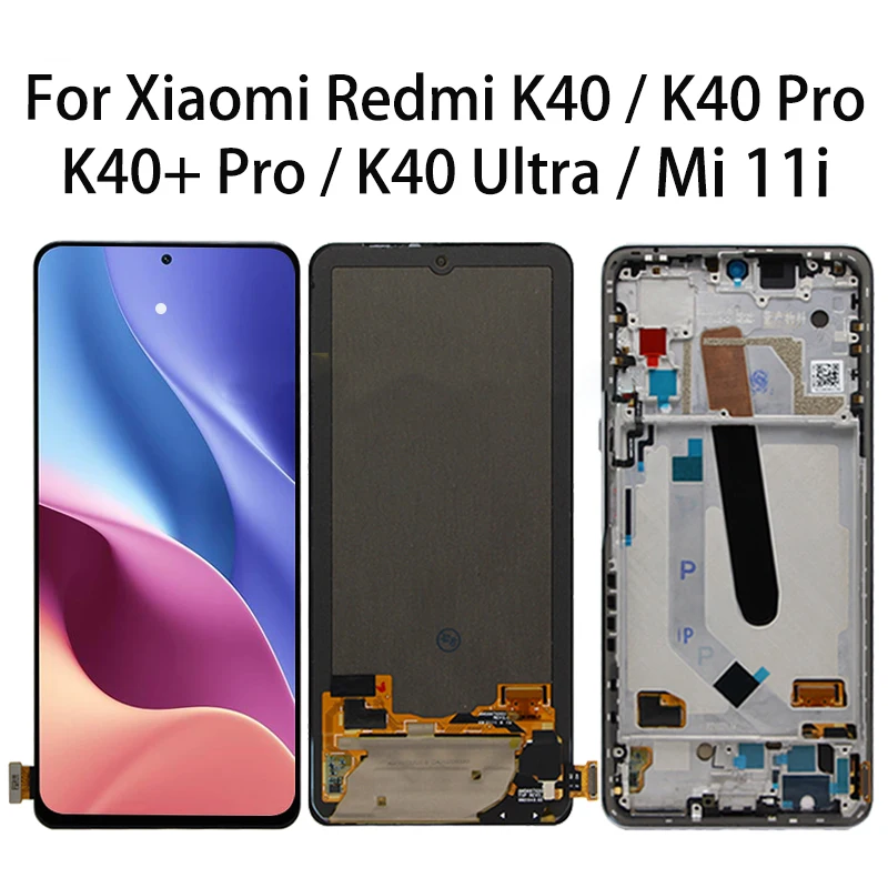 Original For Xiaomi Redmi K40 K40 Pro LCD Screen+Touch Screen M2012K11AC Digitizer For Xiaomi ...