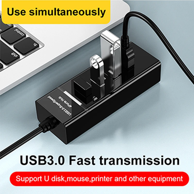 USB 3.0 5Gbps High Speed USB Hub 3 0 4 Ports For PC Computer Docking ...
