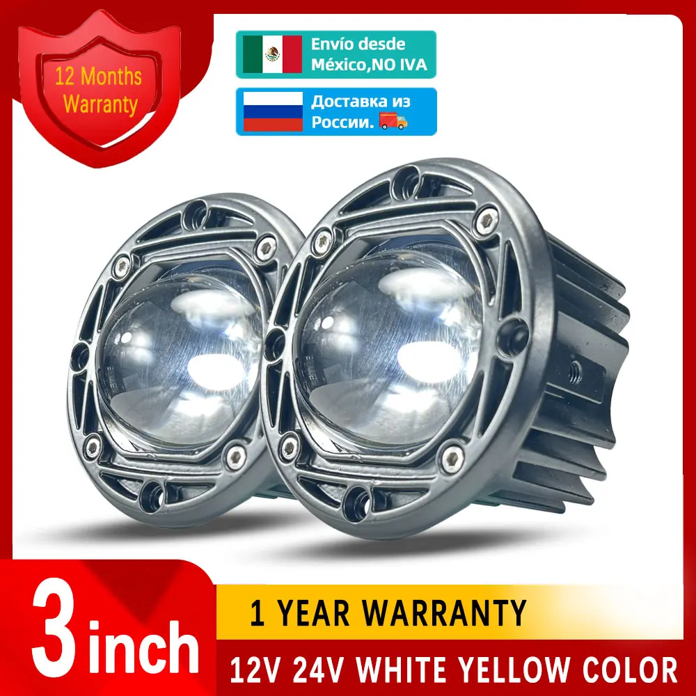 NORGOS-3inch-Fog-Lights-LED-Pods-Offroad-12V-24V-Spotlight-Angel-Eyes ...