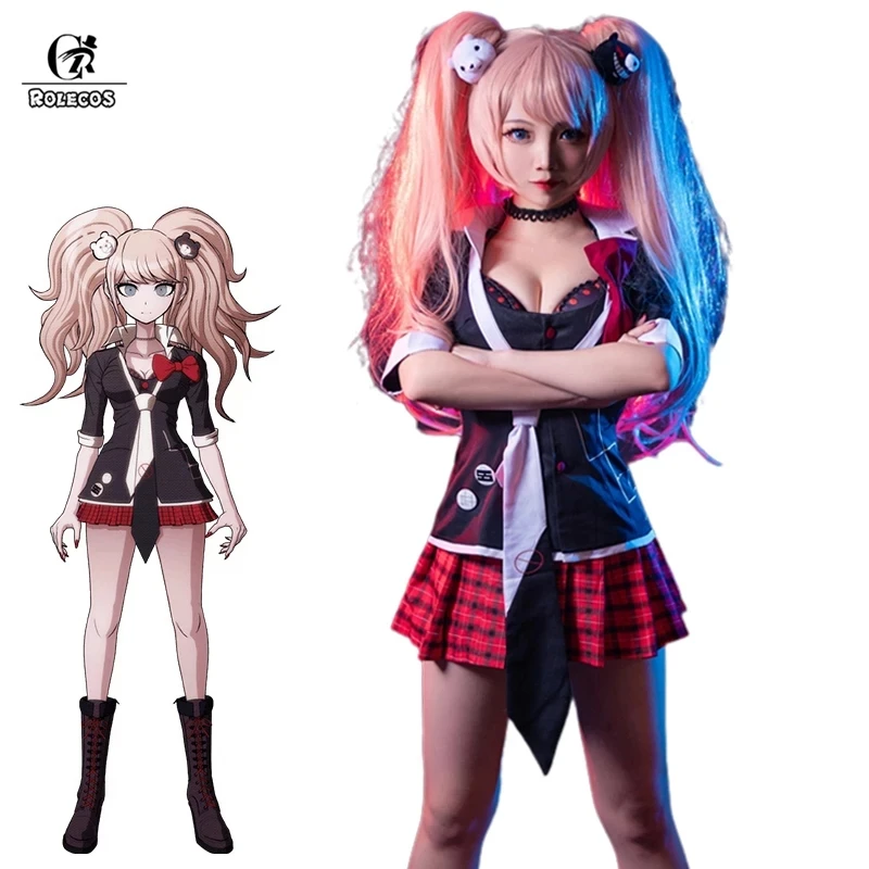 Rolecos Danganronpa Junko Enoshima Cosplay Costume Game Cosplay Junko ...