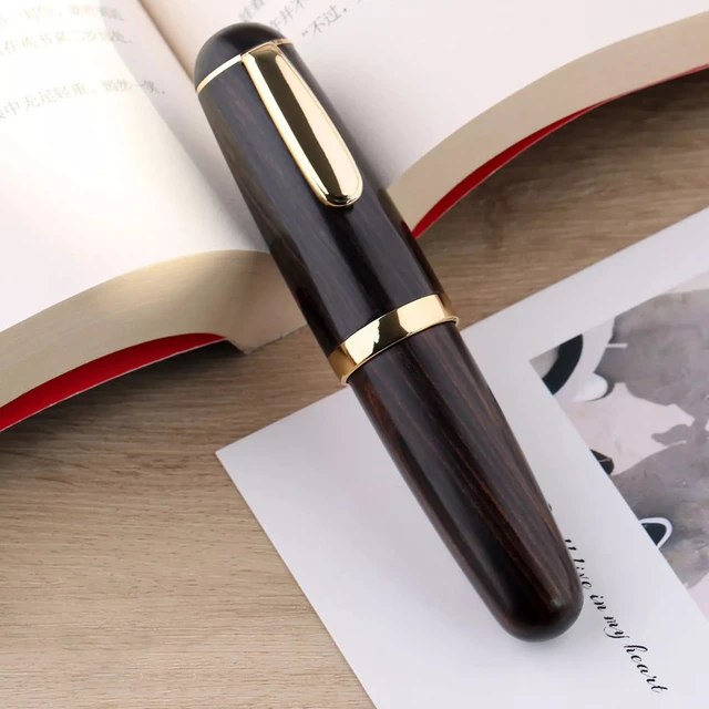Moonman /MAJOHN Q1 Wooden Mini Fountain Pen Brown Black Portable Ink ...