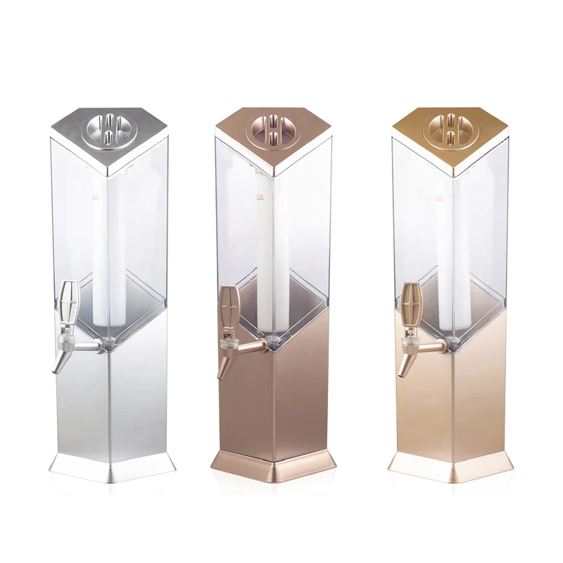 Wine-Beer-Bar-Tower-with-LED-Colorful-Lights-and-Ice-Tube-Tabletop ...